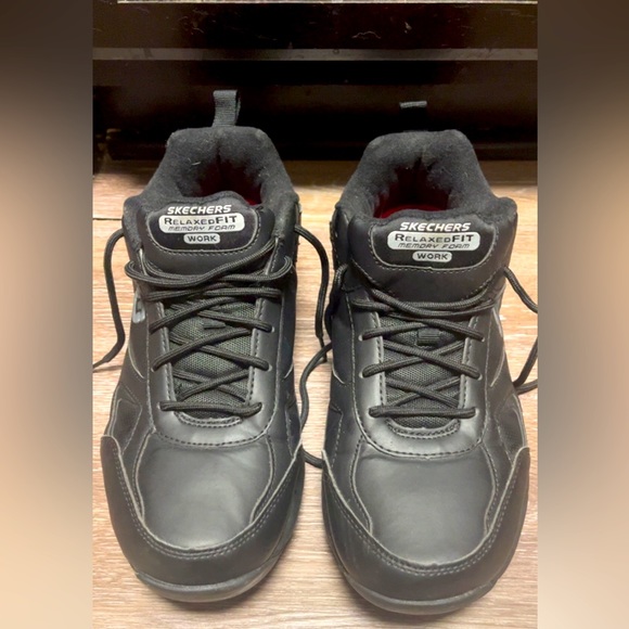 Skechers | Shoes | Sketchers Relaxed Fit Memory Foam Work Shoes Black ...